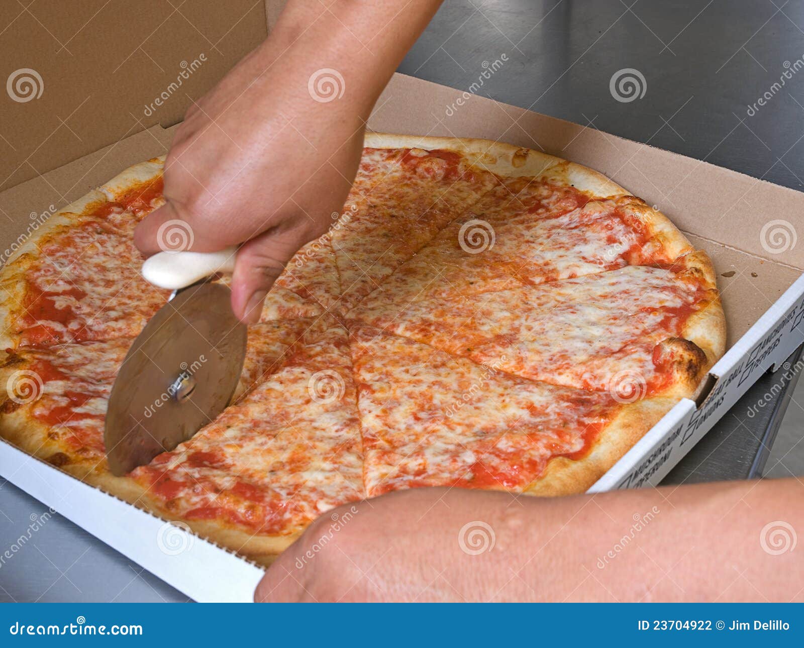 Slicing Pizza stock photo. Image of dinner, fattening - 23704922