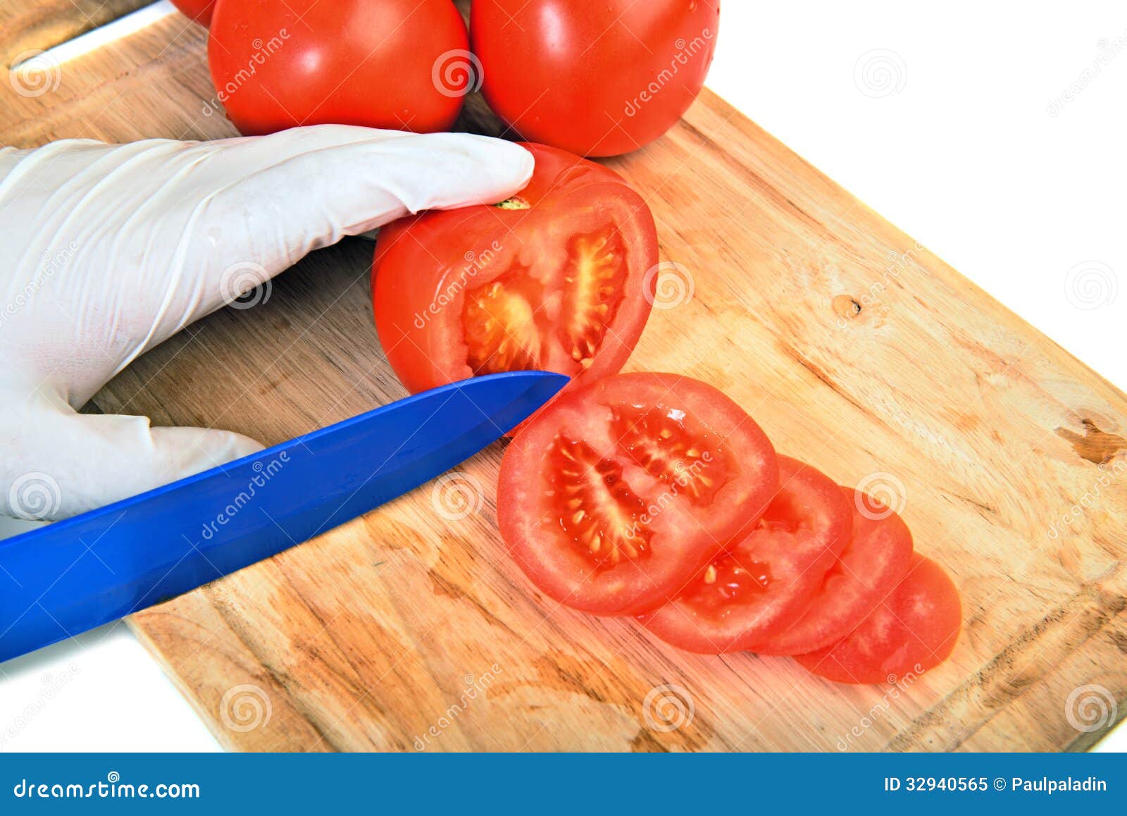 Slicing tomato stock image. Image of chopping, studio - 32940565