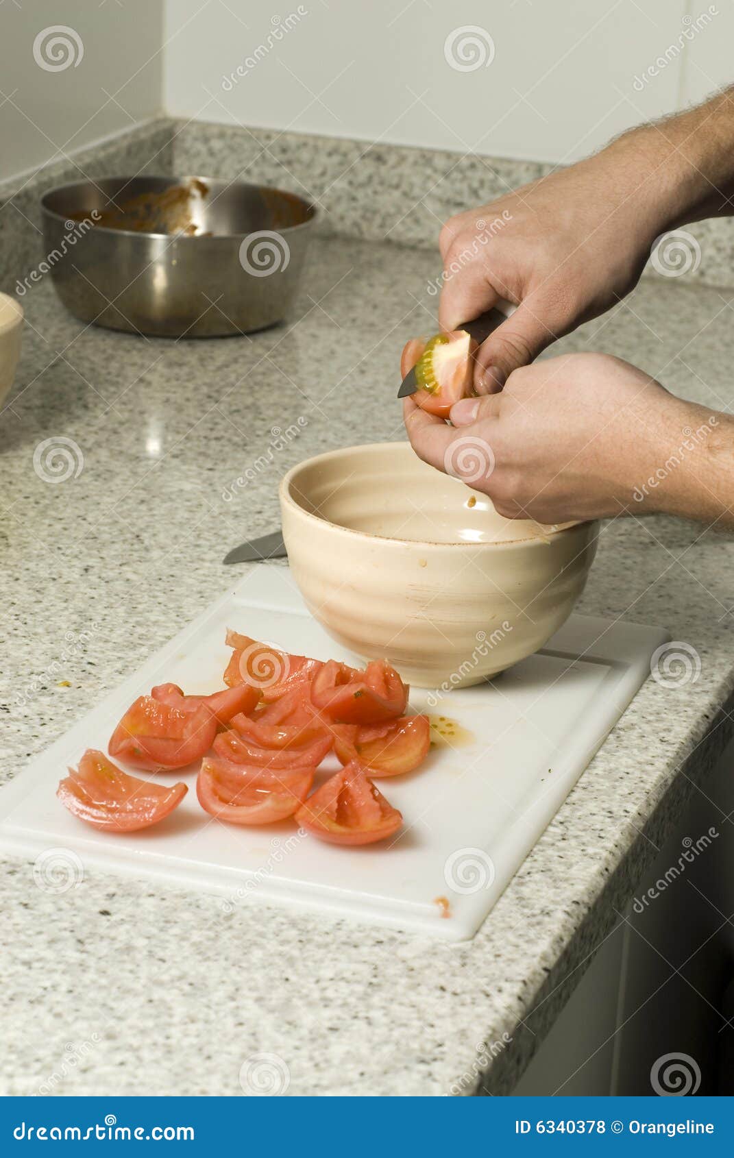 Slicing Tomatoes stock photo. Image of cook, tomatoes - 6340378