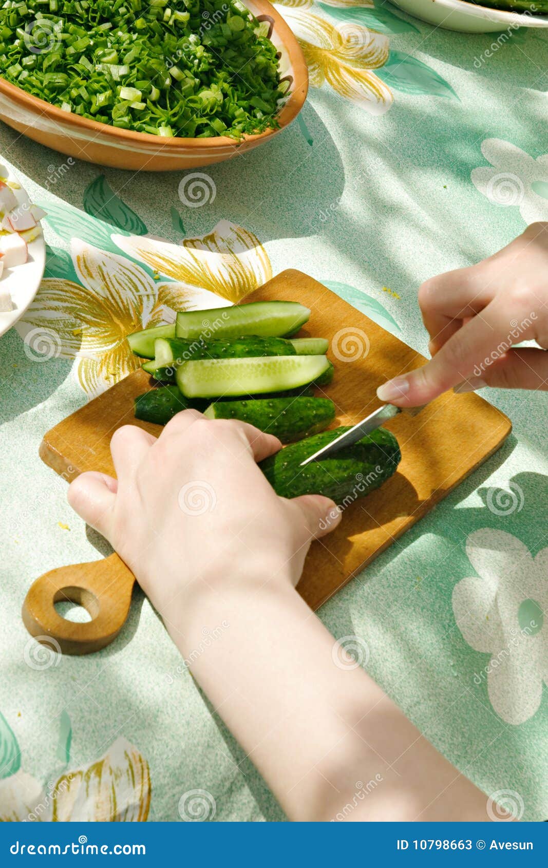 Slicing vegetables stock image. Image of food, outdoor - 10798663