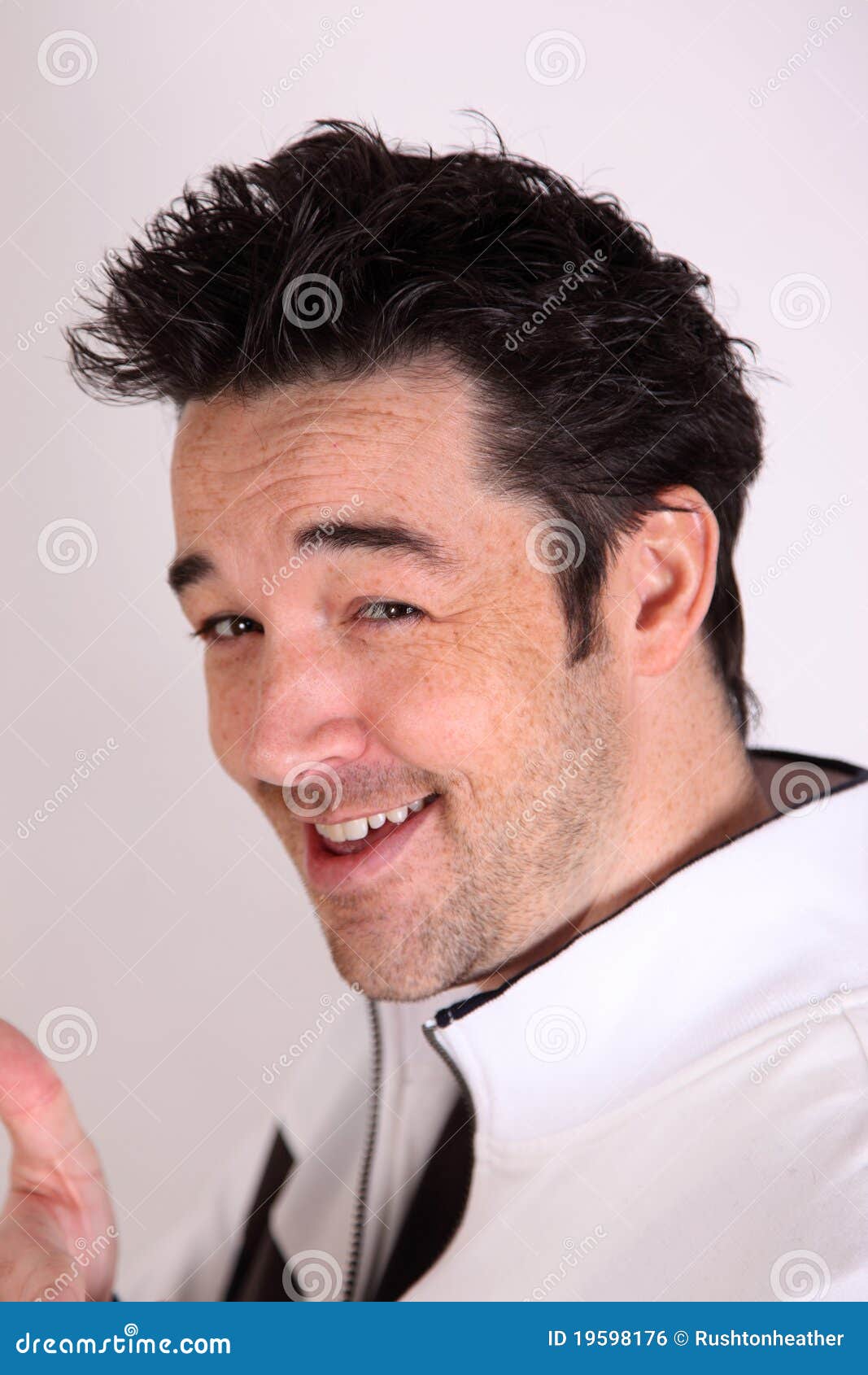 Slick stock photo. Image of freckles, expressive, portrait - 19598176