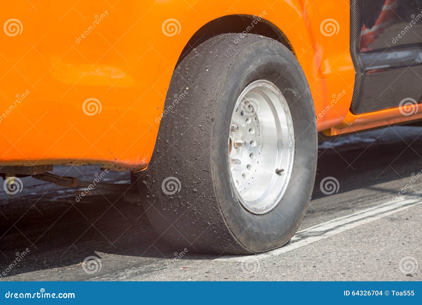 Slick Tyre for Drag Racing Car Stock Photo - Image of automotive ...