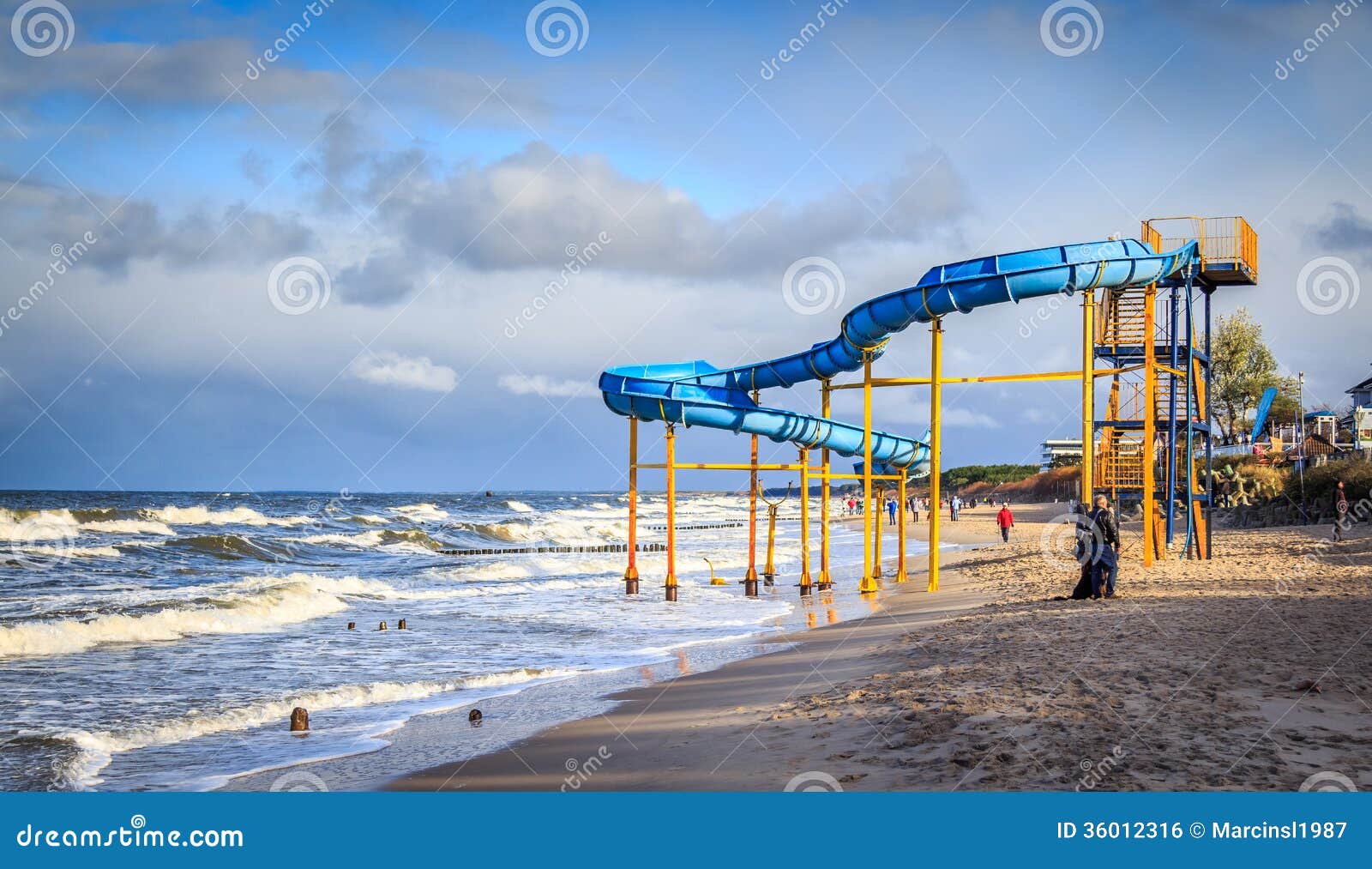 Slide on the beach stock photo. Image of lagoon, relaxation - 36012316