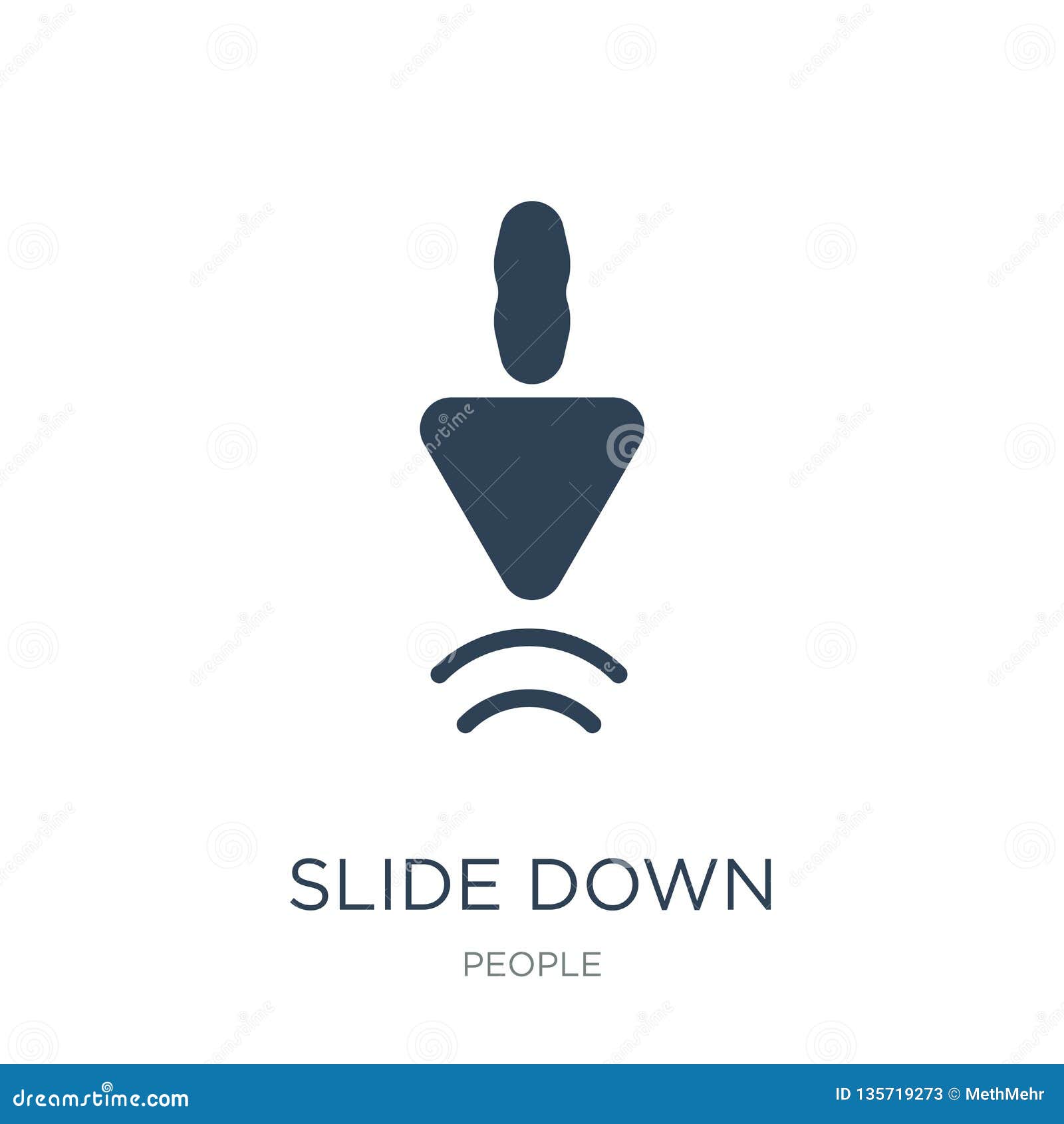 Slide Down Icon in Trendy Design Style. Slide Down Icon Isolated on ...