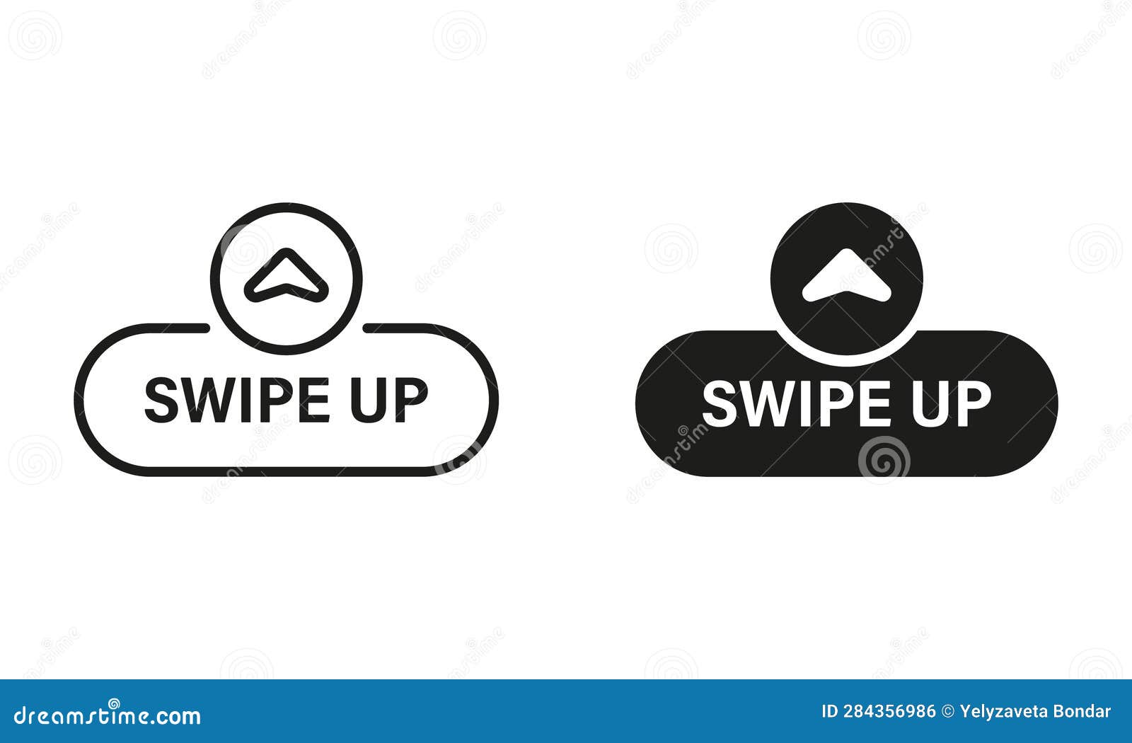 Slide Drag Button Line And Silhouette Icon Set Action Scroll Button Pictogram Stock Vector