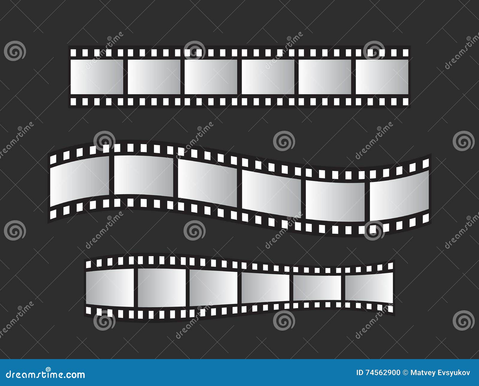 Slide Film Frame Set, Roll 35mm Stock Illustration - Illustration of ...