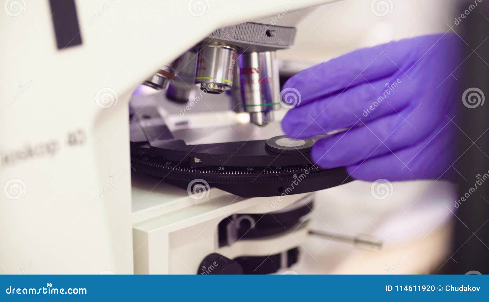 Slide Glass Under the Light Microscope Lens Stock Footage - Video of ...