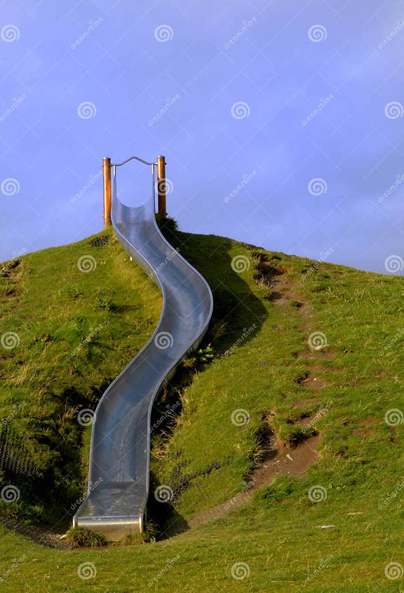 Slide on the hill stock photo. Image of bend, climb, hill - 21191040