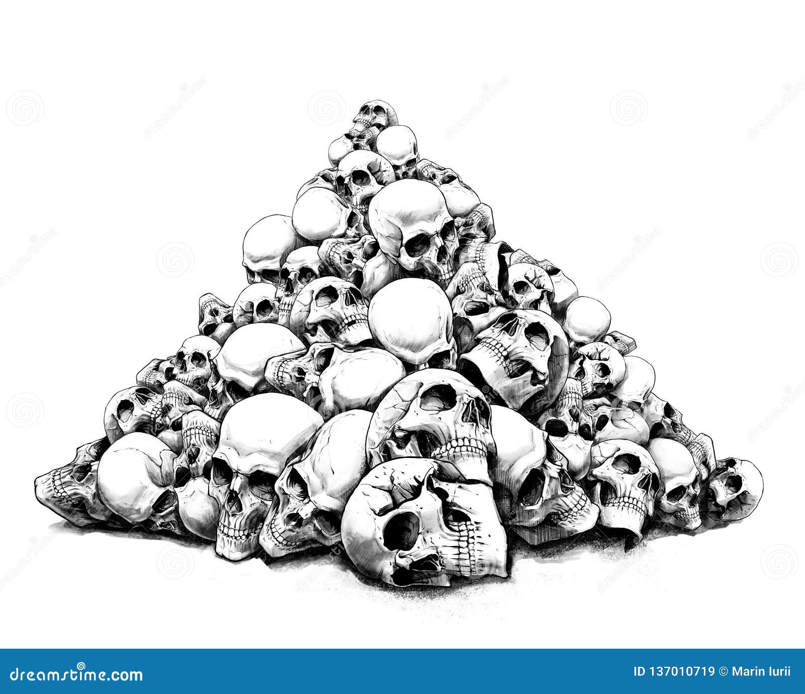 Slide of human skulls stock illustration. Illustration of mass - 137010719