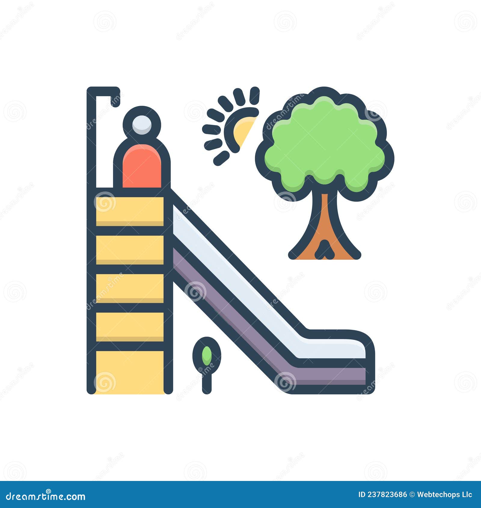 Color Illustration Icon for Slide, Play and Fun Stock Illustration ...