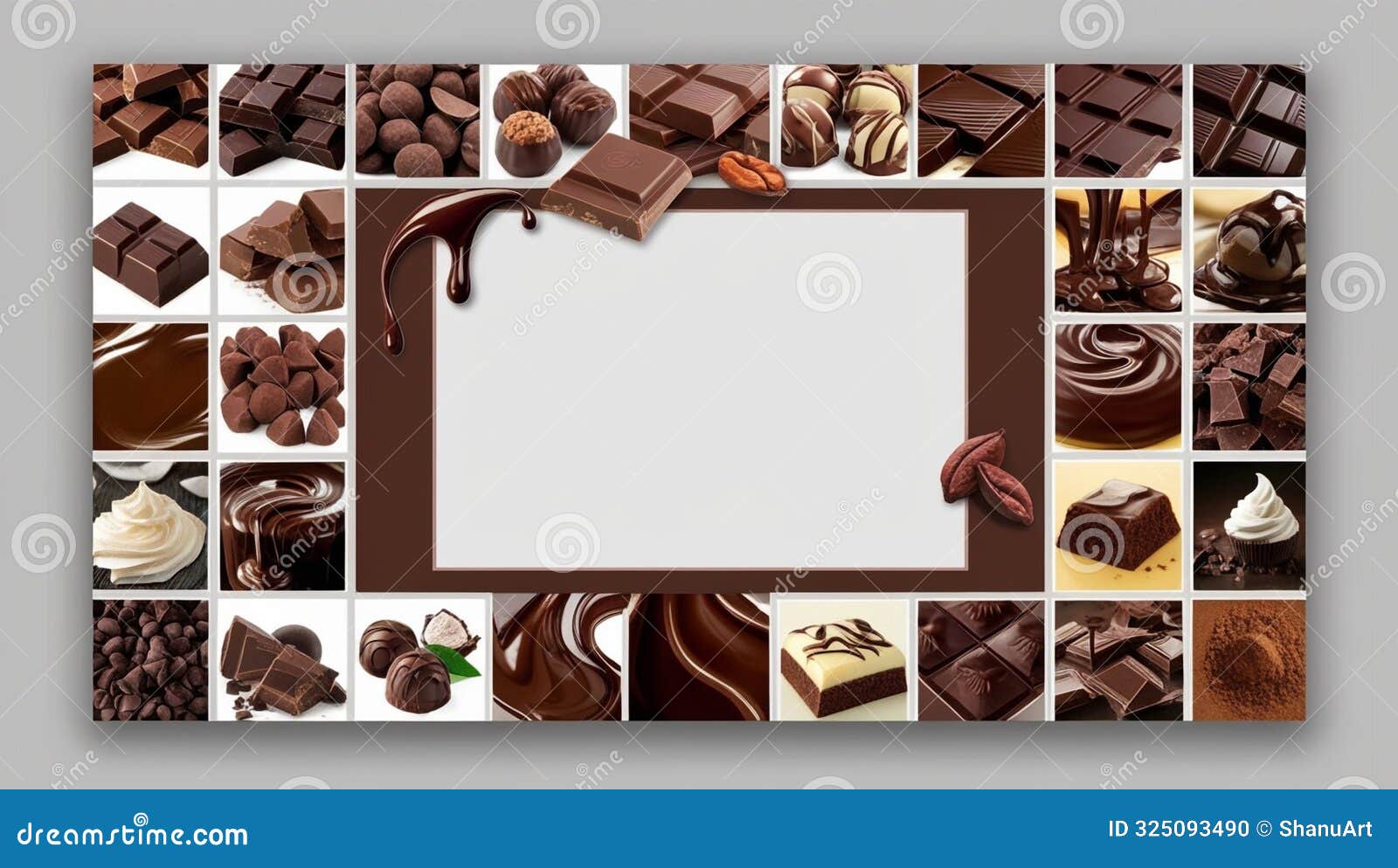 A Chocolate-themed Slide with a Central Blank Space. Stock Illustration ...
