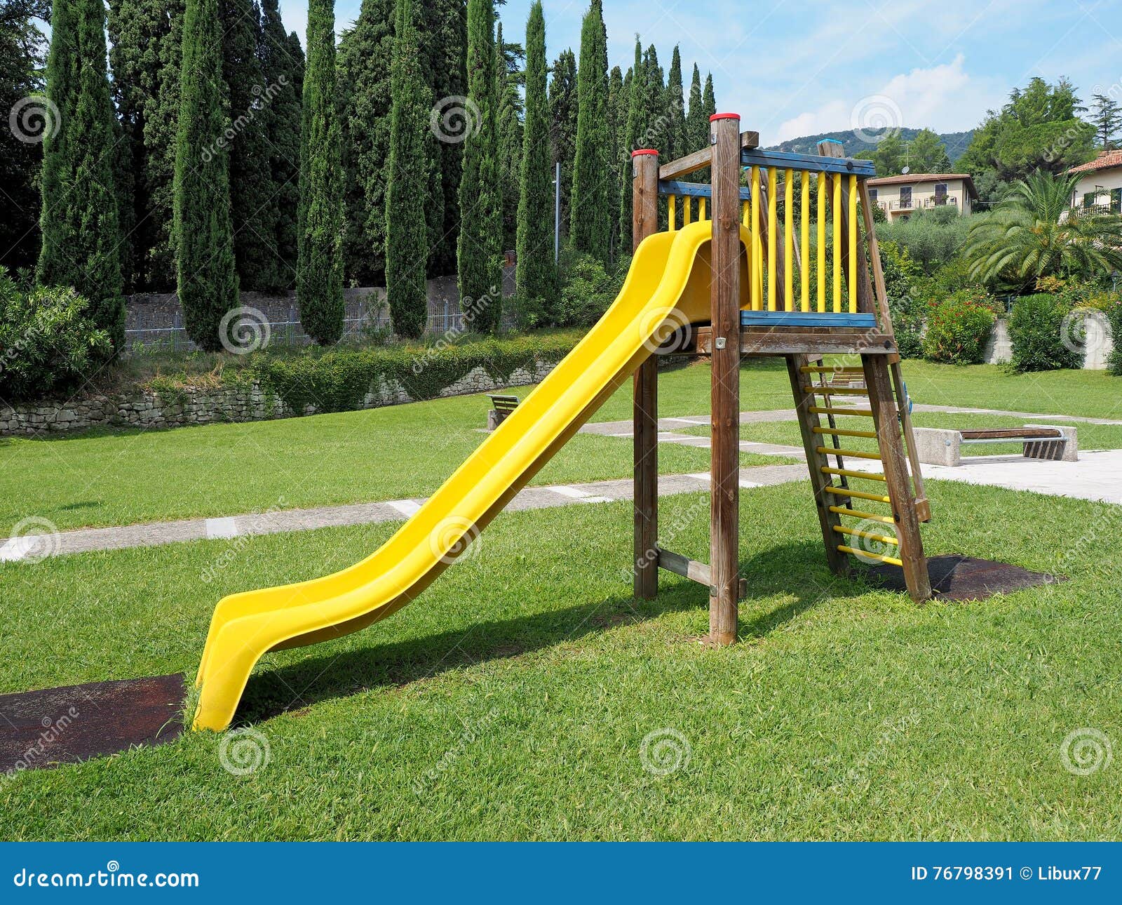 Slide kids park stock image. Image of green, vibrant - 76798391