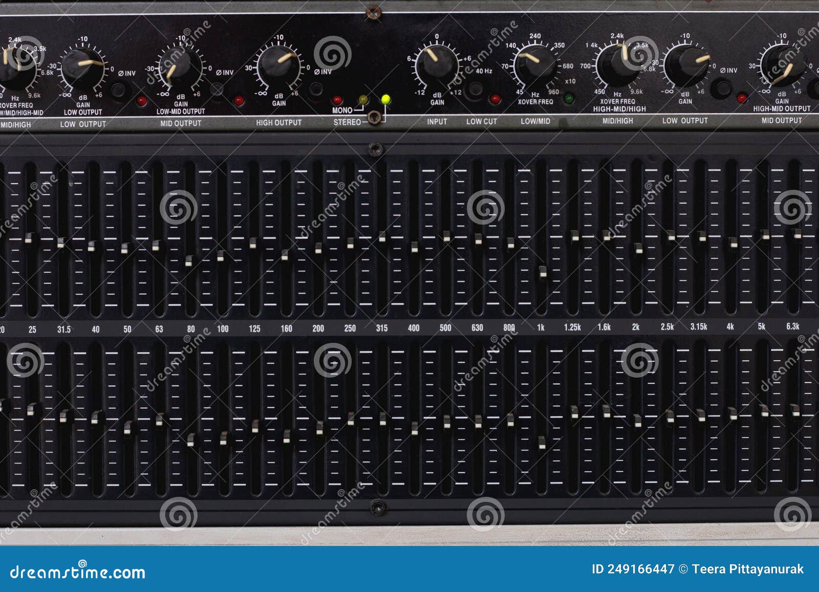 Slide and Knob To Adjust the Sound Frequency Equalizer Stock Image ...