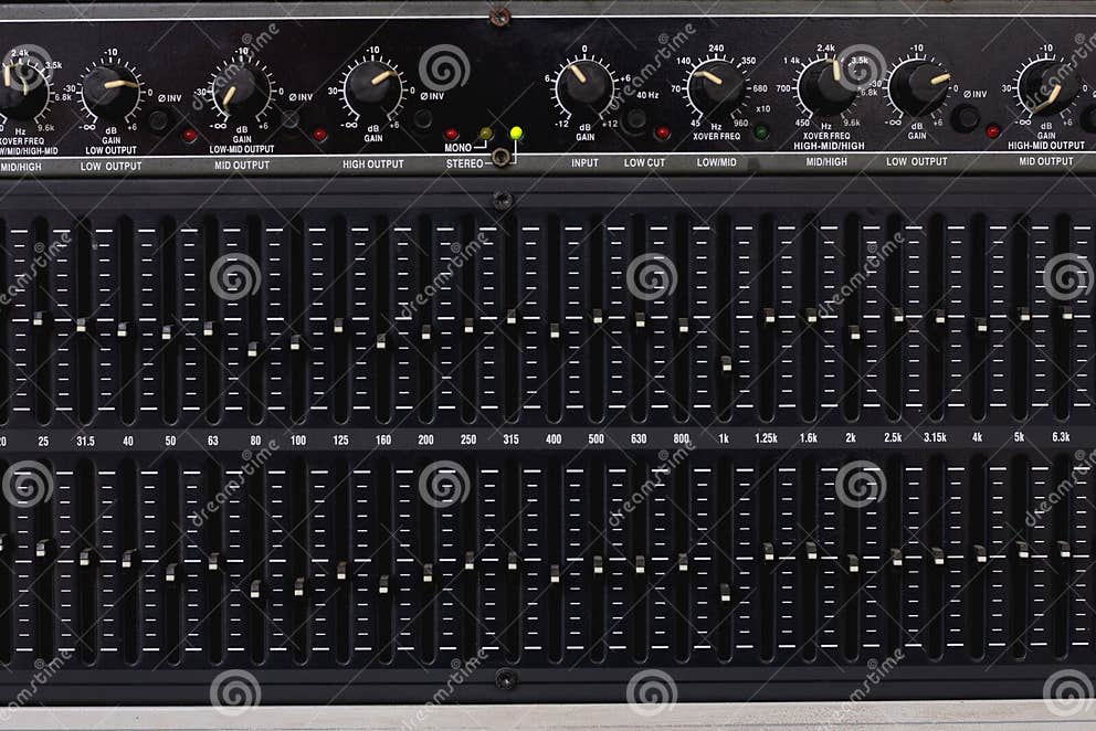 Slide and Knob To Adjust the Sound Frequency Equalizer Stock Image ...