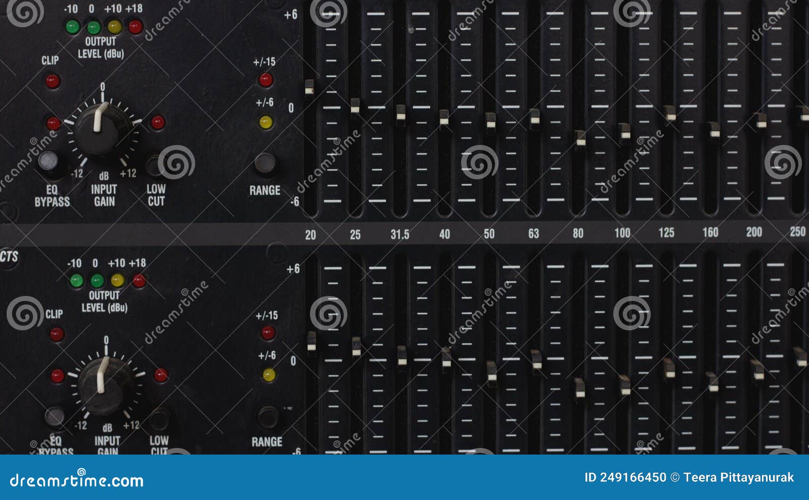 Slide and Knob To Adjust the Sound Frequency Equalizer Stock Photo ...