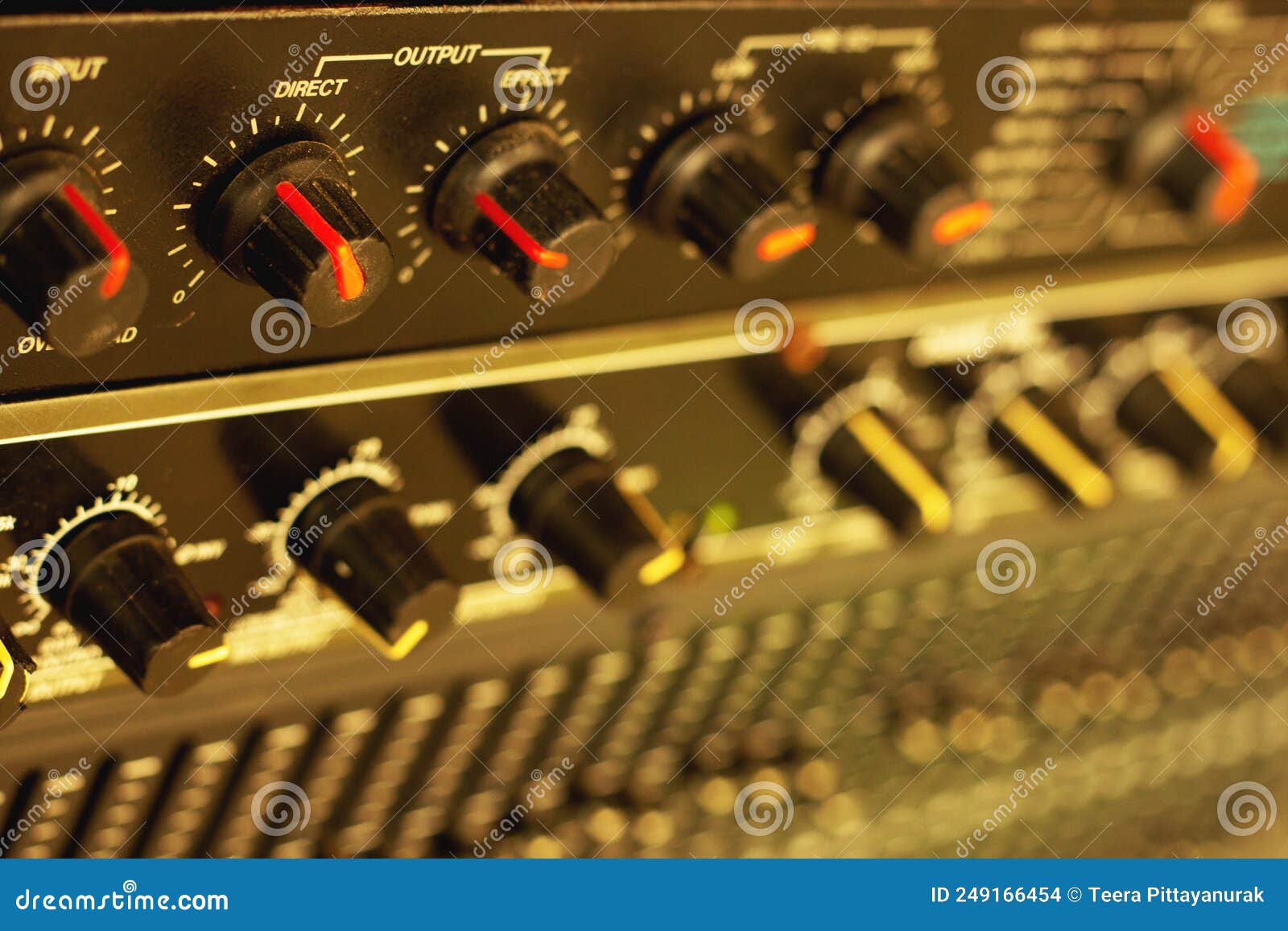 Slide and Knob To Adjust the Sound Frequency Equalizer Stock Photo ...