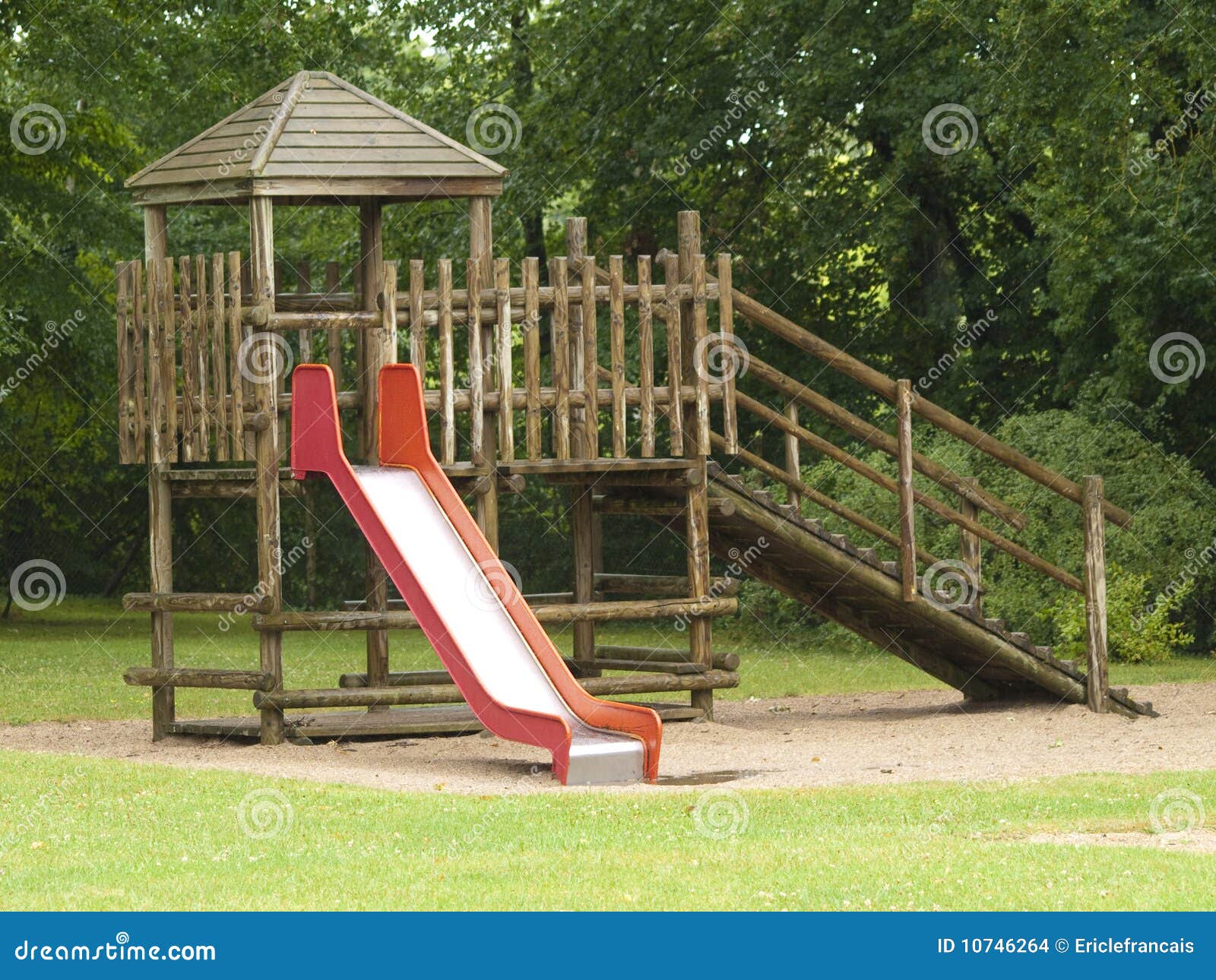Slide in the park stock photo. Image of green, preschool - 10746264