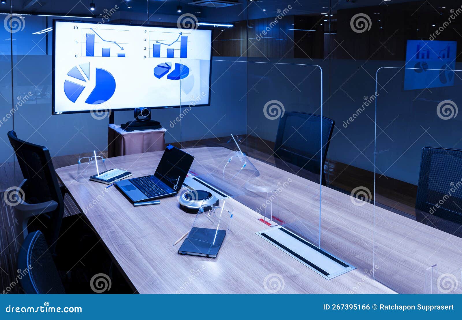 Slide Presentation on Display Television in Meeting Room Stock Photo ...