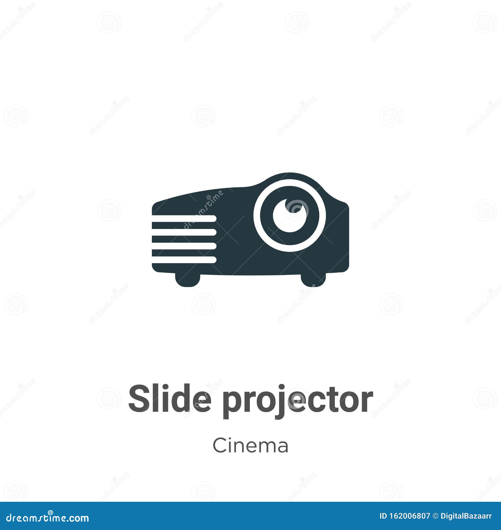 Slide Projector Vector Icon on White Background. Flat Vector Slide ...