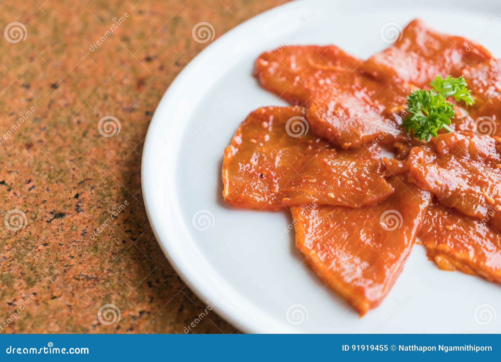 Slide raw meat stock image. Image of korean, dish, plate - 91919455