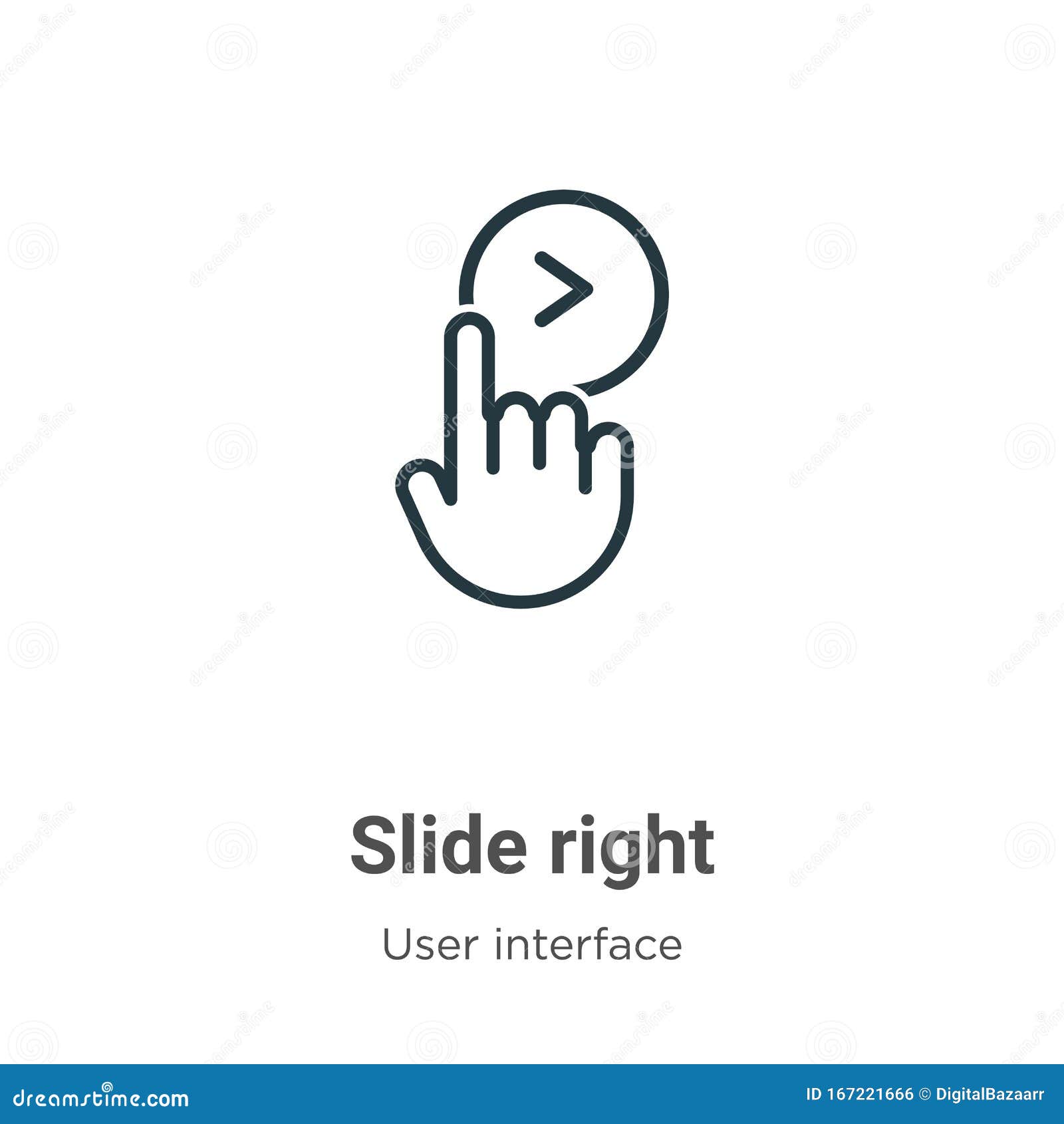 Slide Right Outline Vector Icon. Thin Line Black Slide Right Icon, Flat ...