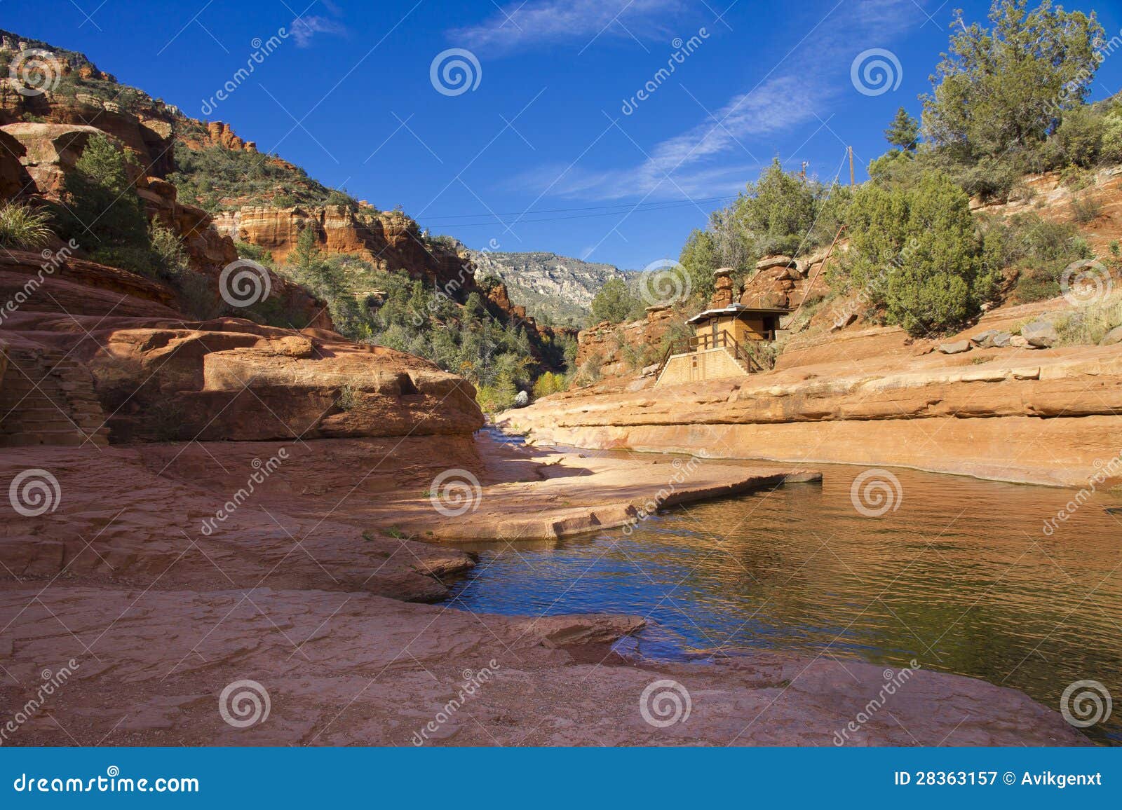 Slide Rock State Park in Sedona Stock Image - Image of america, clouds ...