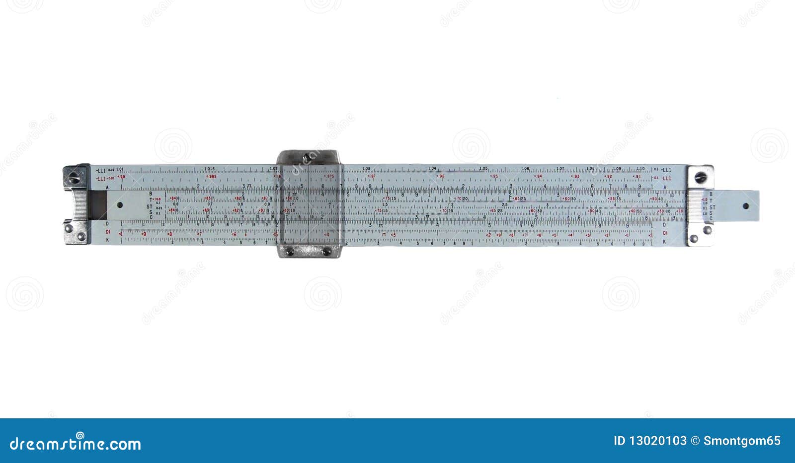 Old Slide Rule, Mechanical Calculator Is Isolated On White Background ...