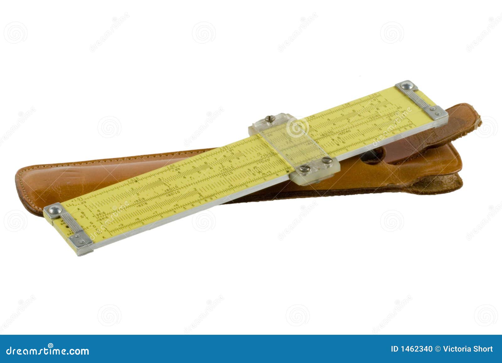 Calculating With A Slide Rule, Multiplications Written On Paper Stock ...