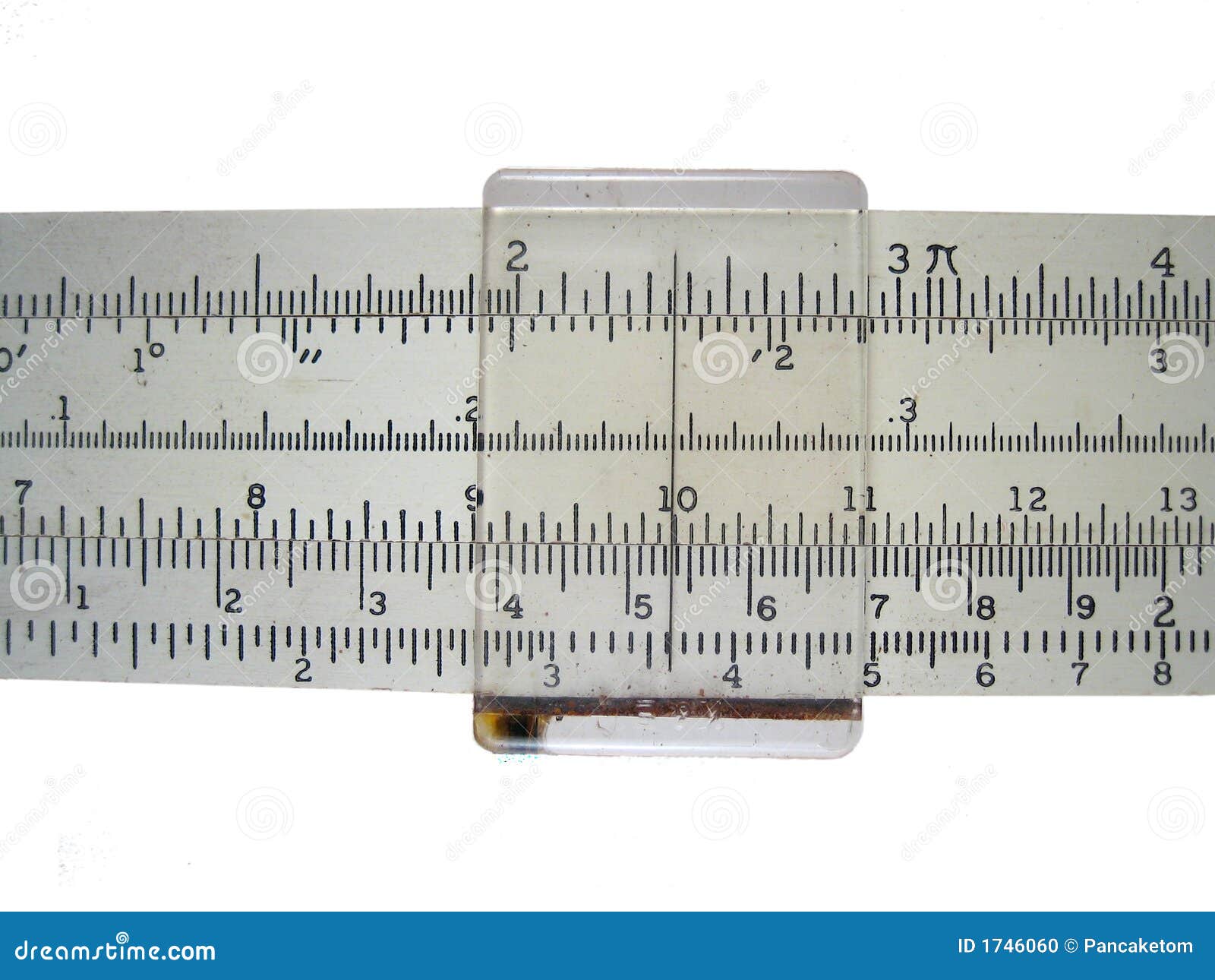 Old Slide Rule, Mechanical Calculator Is Isolated On White Background ...