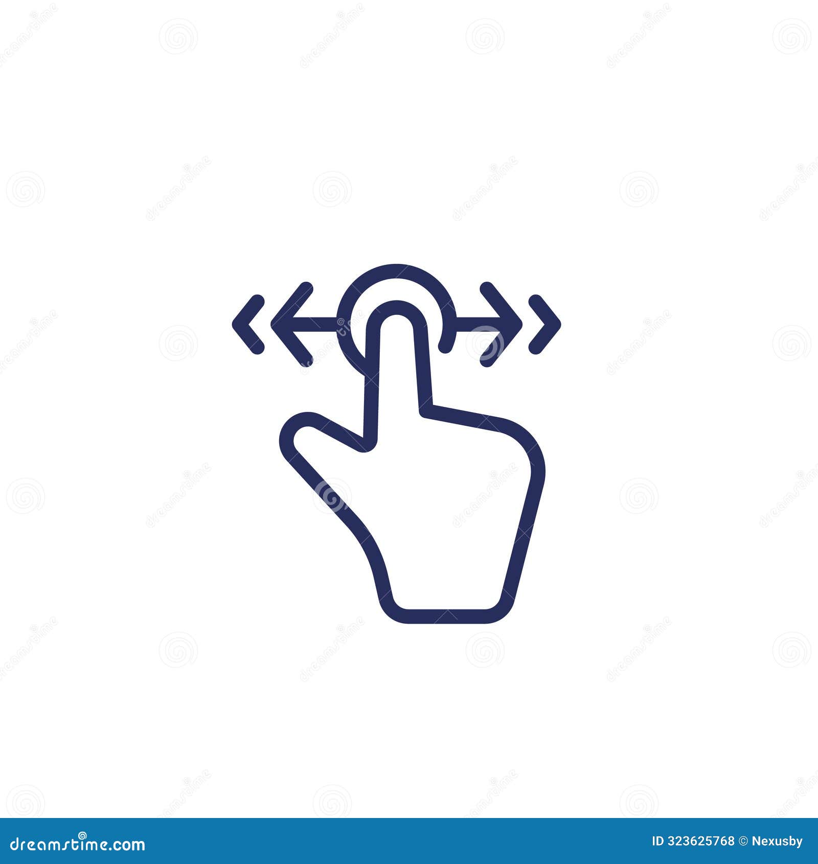 Slide or Scroll Line Icon, Hand Gesture Stock Vector - Illustration of ...