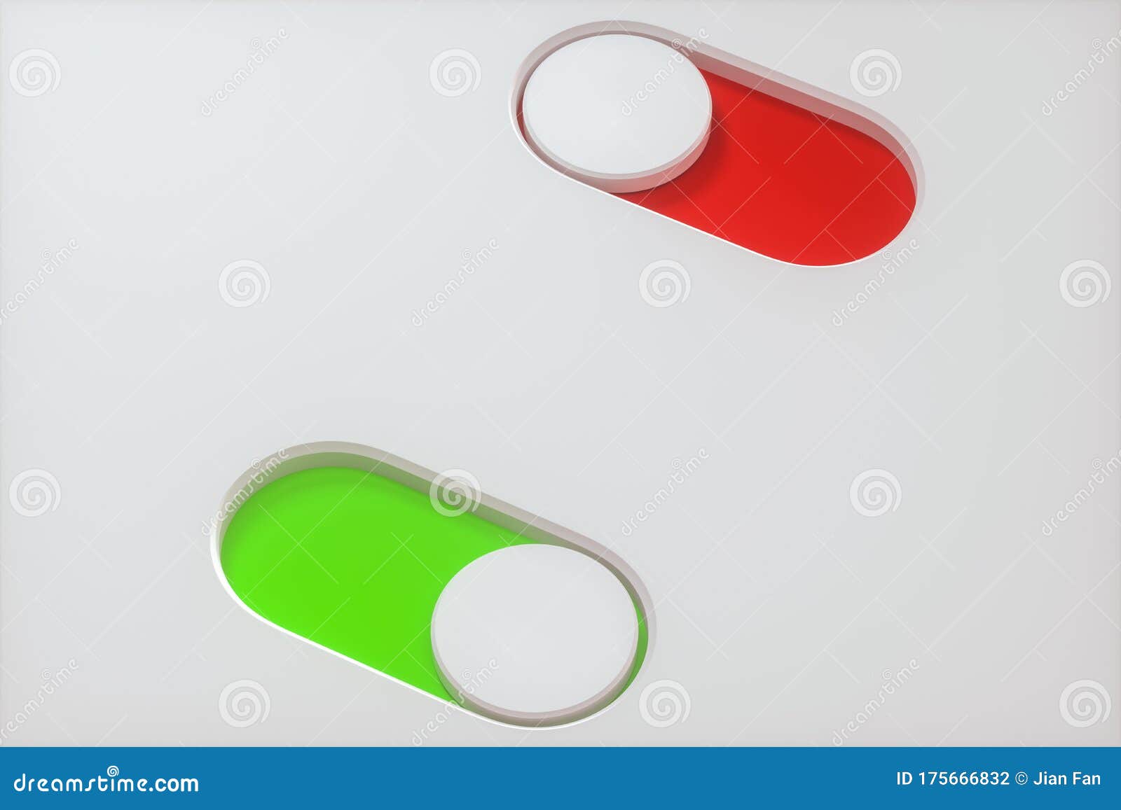 Slide Switch and Touch Button, Science and Technology, 3d Rendering ...