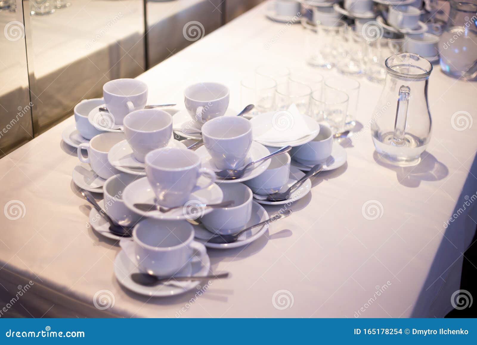 A Slide of Tea Cups on Saucers Stock Photo - Image of espresso, dining ...