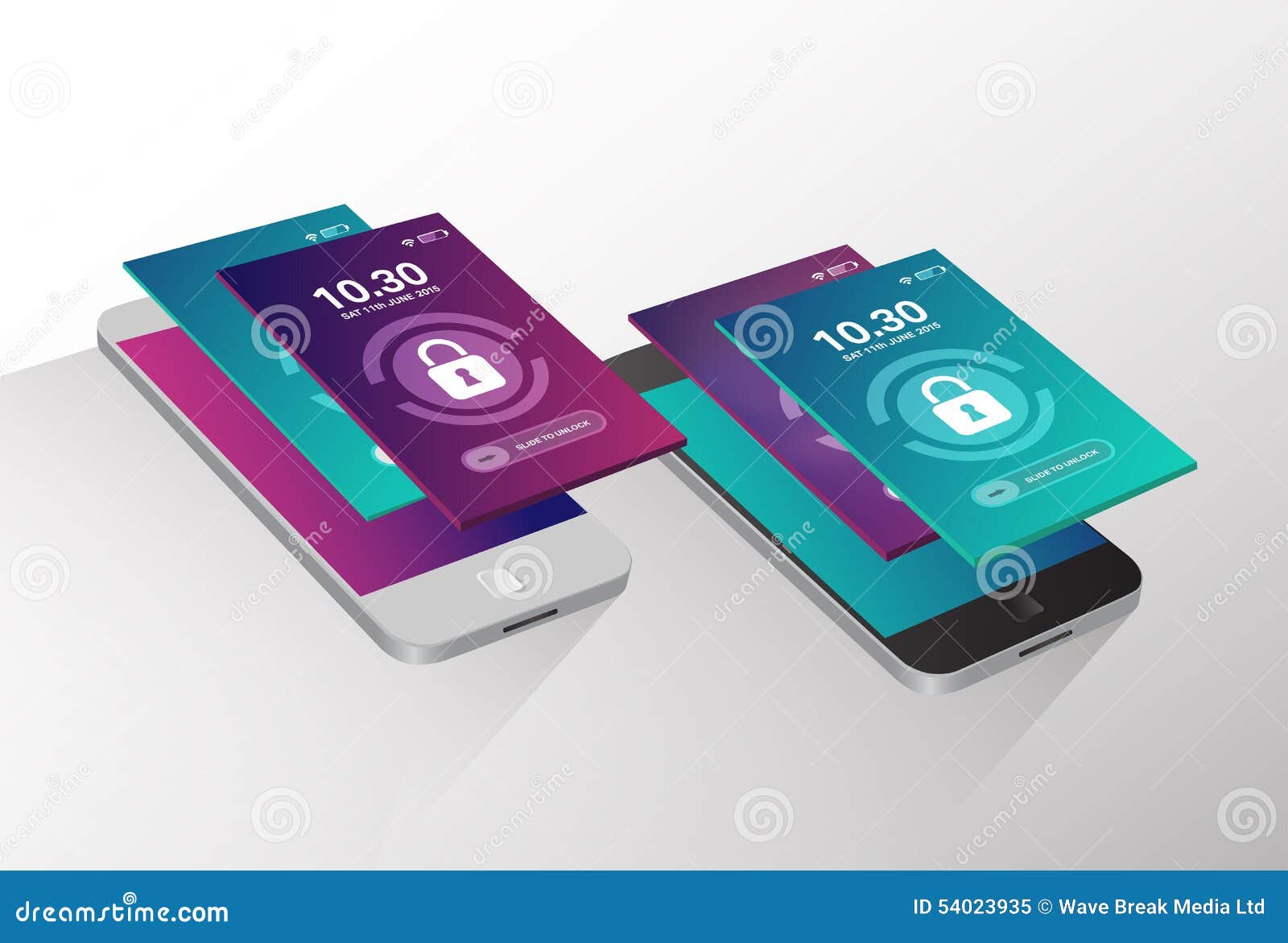 Slide To Unlock Phone Vector Stock Vector - Illustration of generated ...