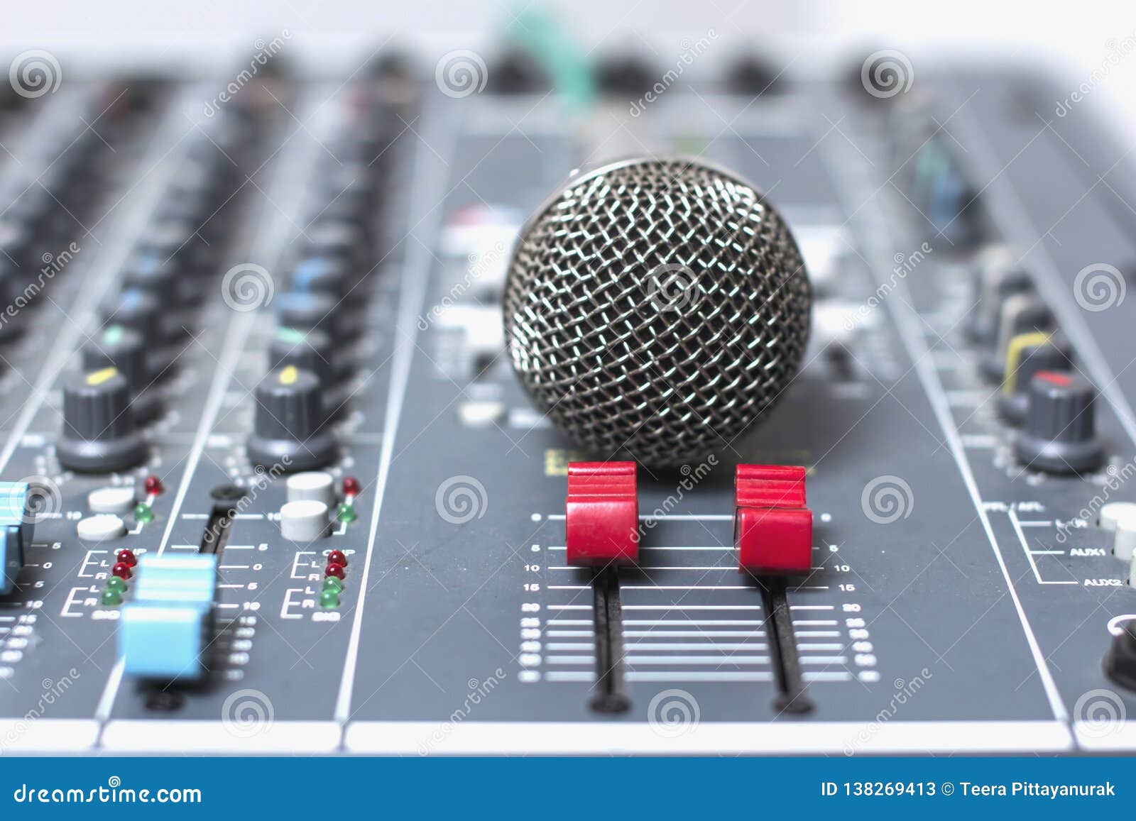 Slide the Volume Control of the Audio Mixer Stock Image - Image of ...