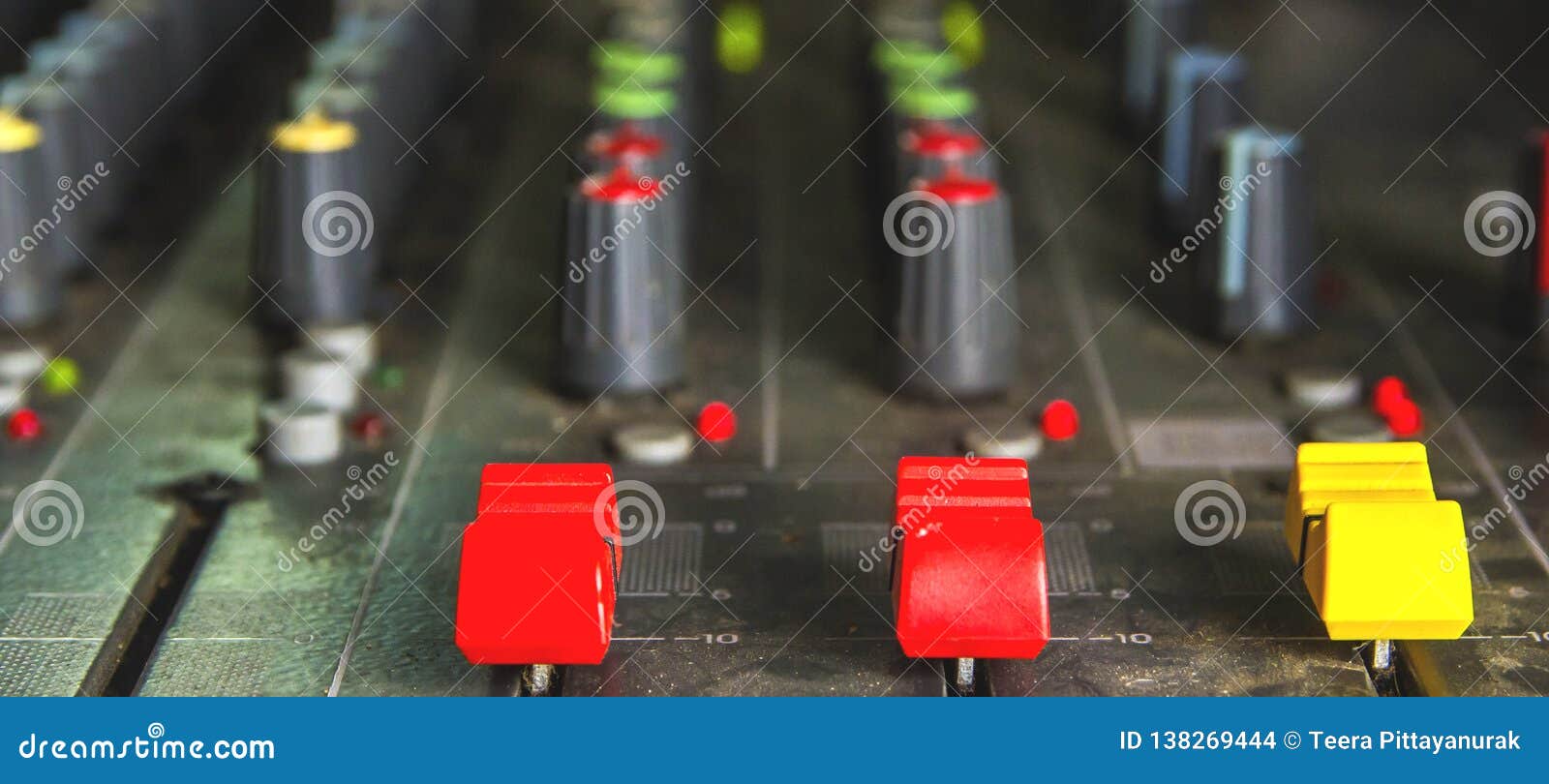 Slide the Volume Control of the Audio Mixer Stock Photo - Image of ...