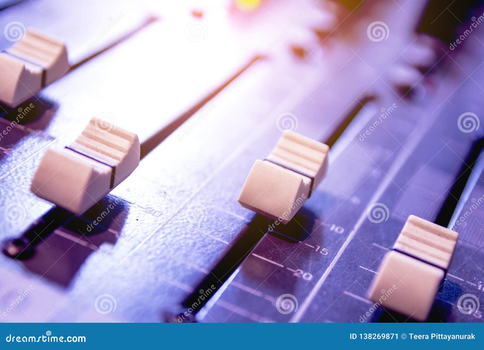 Slide the volume control. stock image. Image of board - 138269871