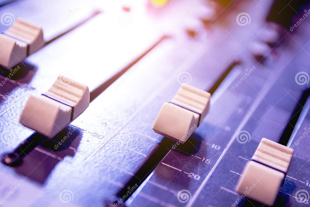 Slide the volume control. stock image. Image of board - 138269871