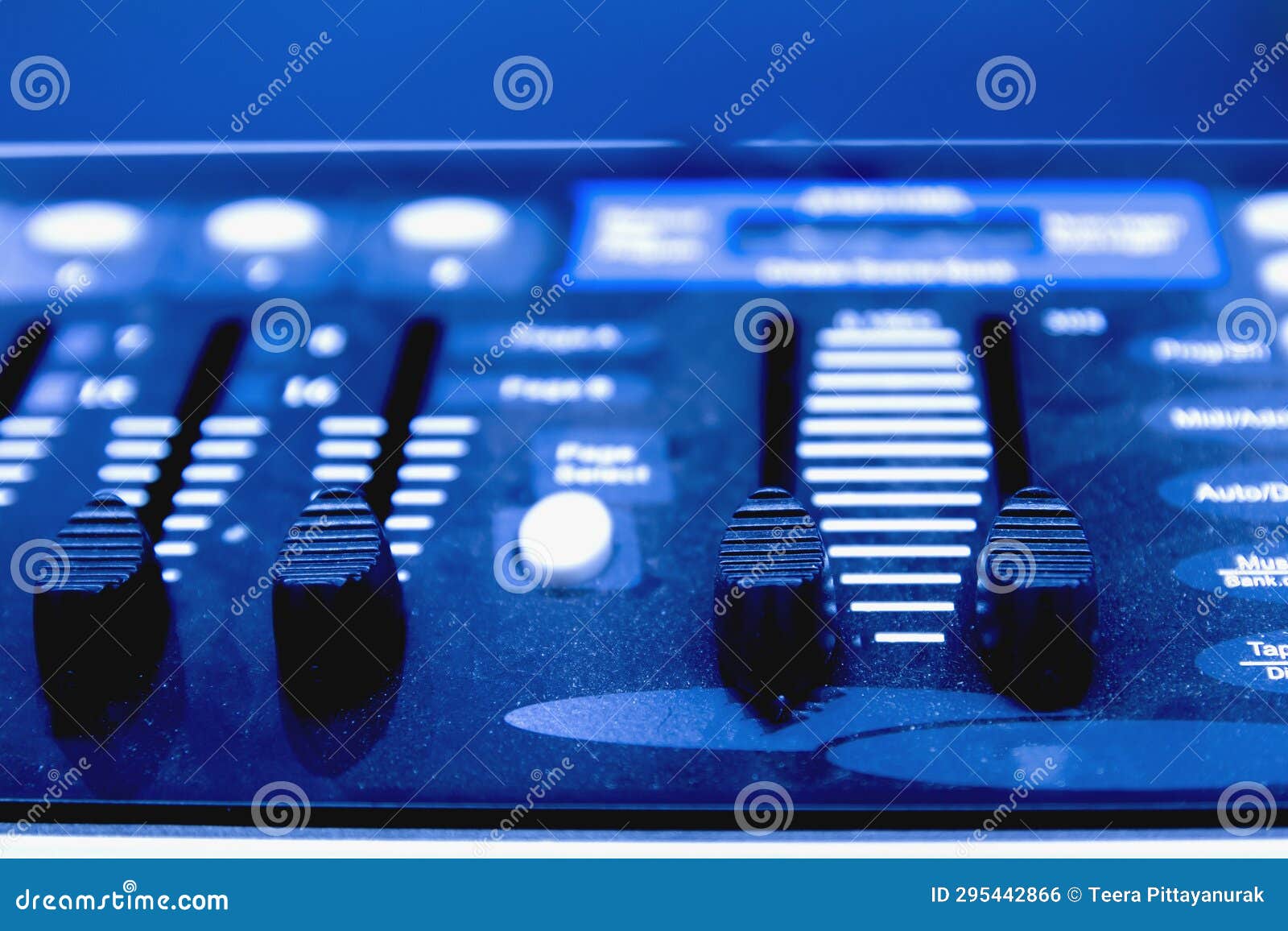 Slide Volume Mixer in a Professional Recording Studio Stock Photo ...