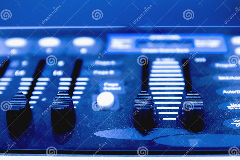 Slide Volume Mixer in a Professional Recording Studio Stock Photo ...