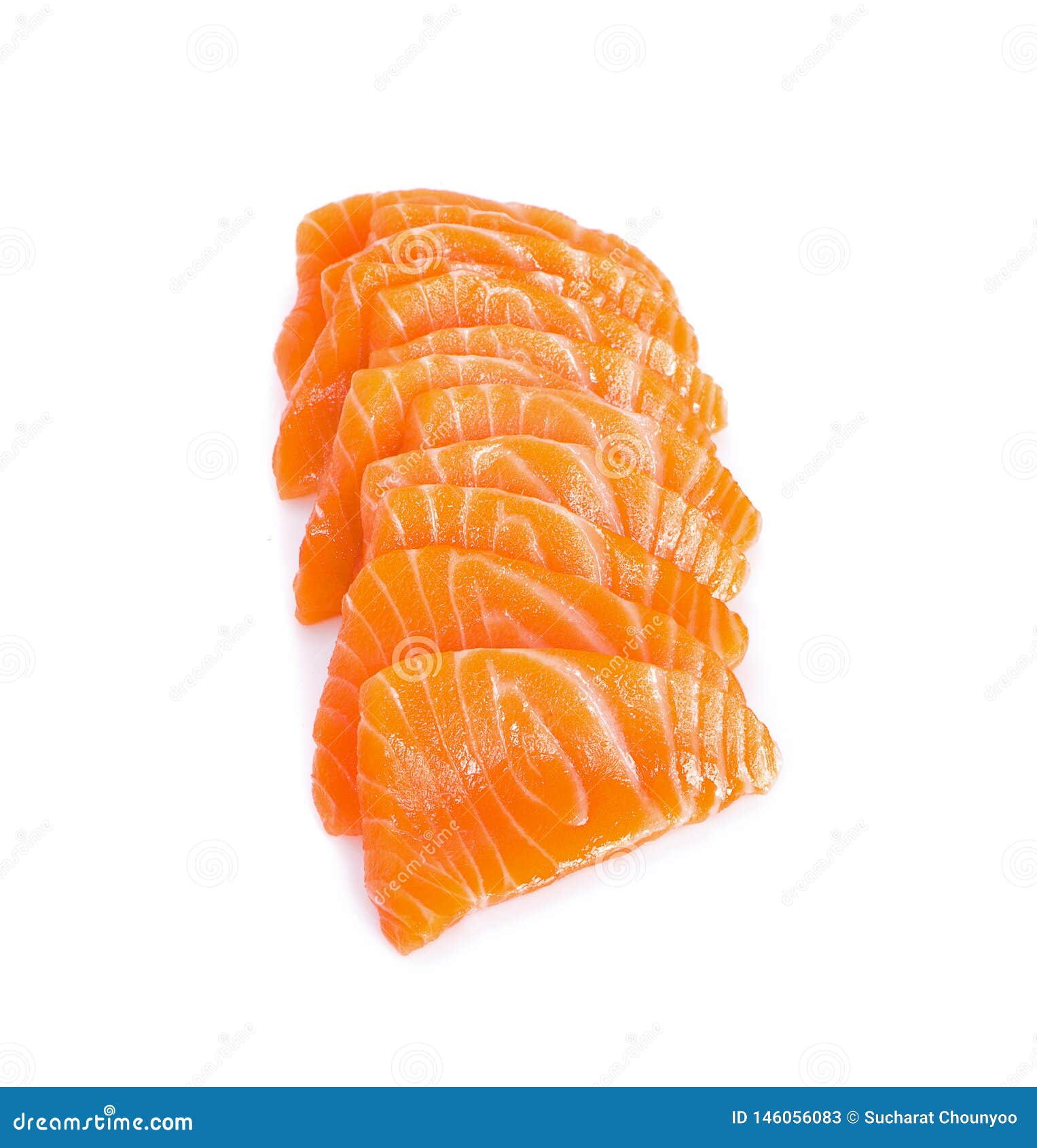 Slided Raw Salmon Sashimi White Background Stock Image - Image of ...