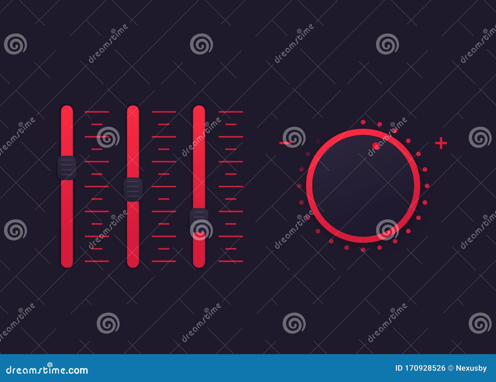 Slider Bar and Control Knob, Vector Regulator Stock Vector ...