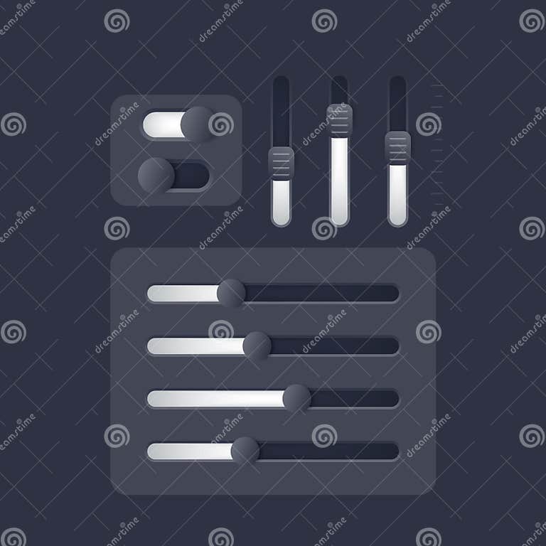 Slider Bar, Controls, on, Off Switch Vector Stock Vector - Illustration ...