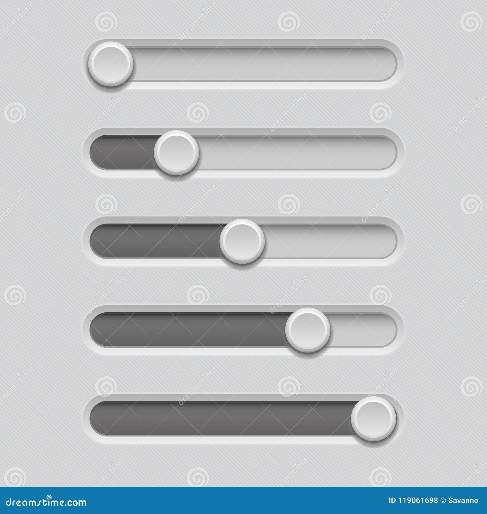 Slider Bars. Gray Volume Level Console Stock Vector - Illustration of ...