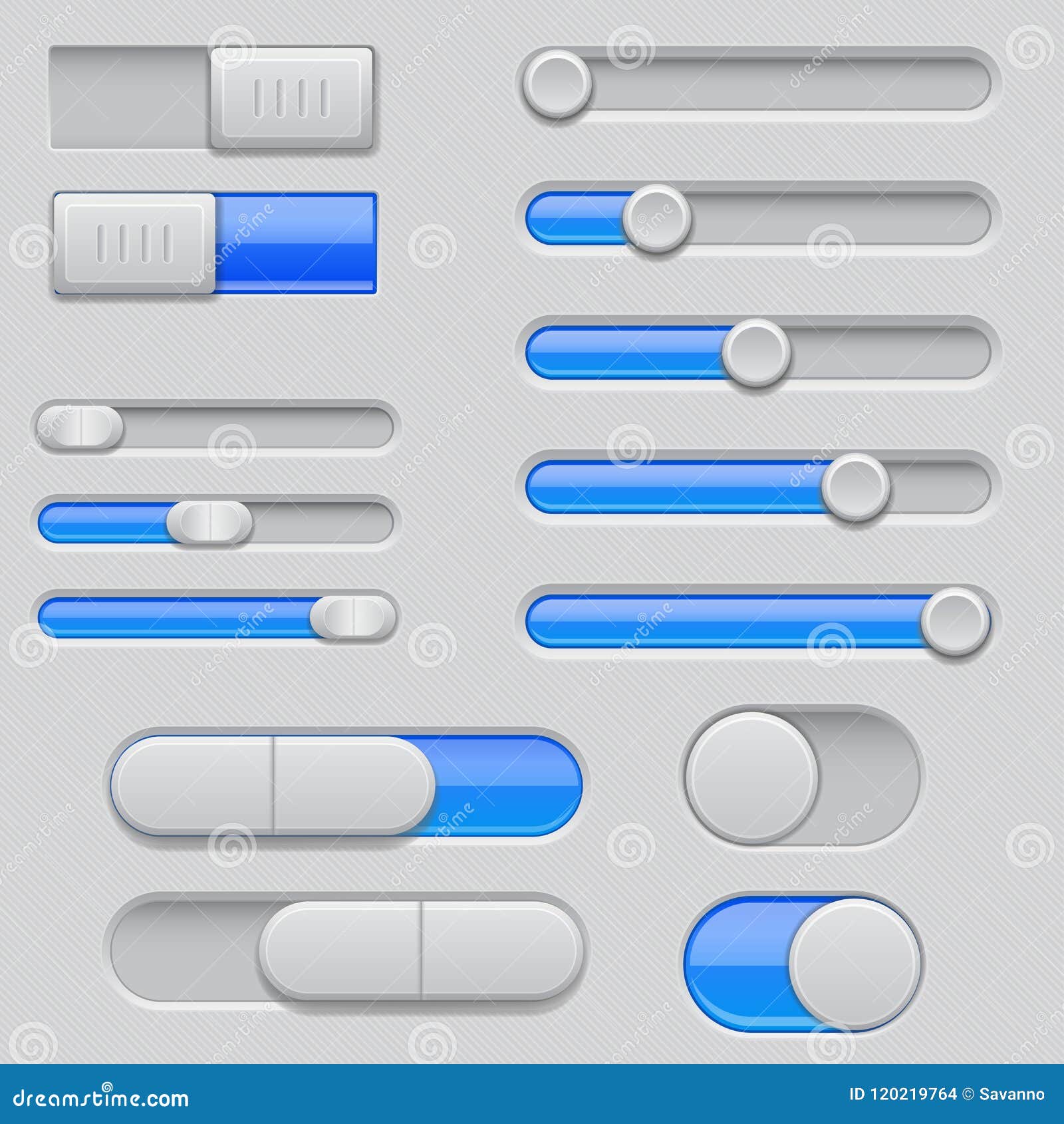Blue Volume Indicator In Light And Dark Versions. Cartoon Vector ...