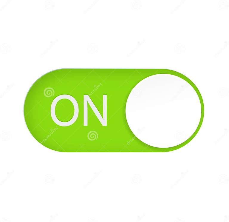 On Slider Buttons. Red and Green Switch Interface Buttons Stock Vector ...