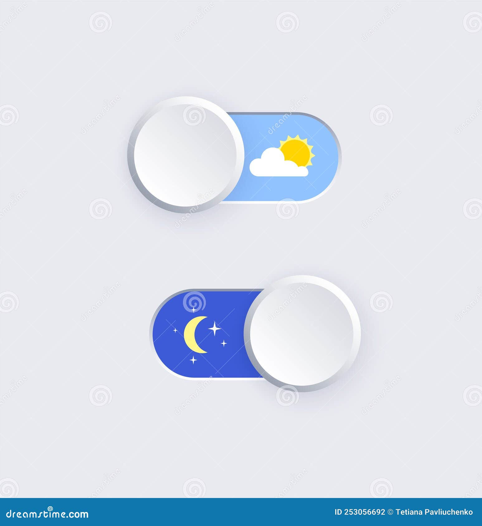 Slider Day Night stock vector. Illustration of design - 253056692
