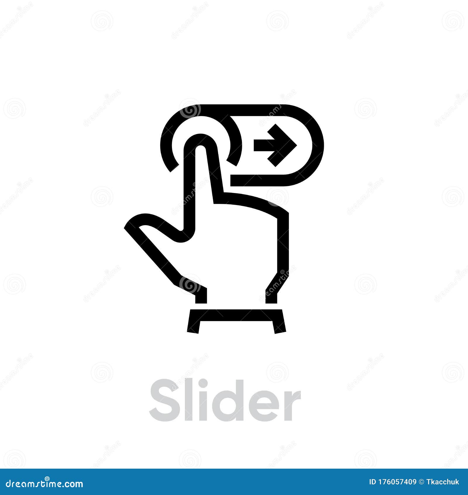 Slider Hand Gesture Icon. Editable Line Vector Stock Vector ...