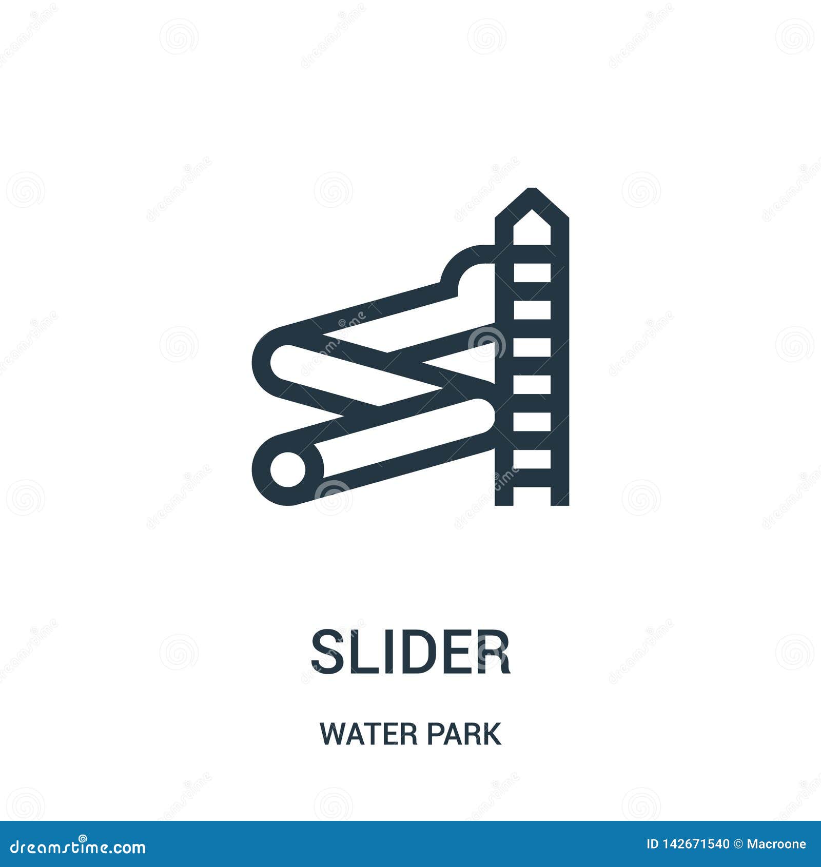 Slider Icon Vector from Water Park Collection. Thin Line Slider Outline ...