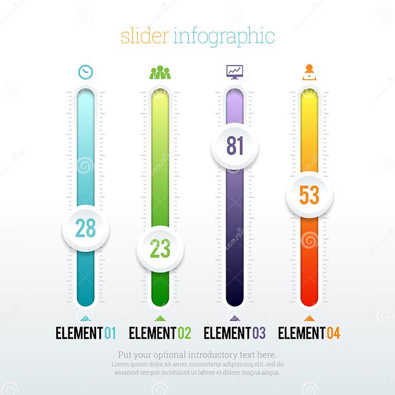 Slider Infographic stock vector. Illustration of tube - 43655238