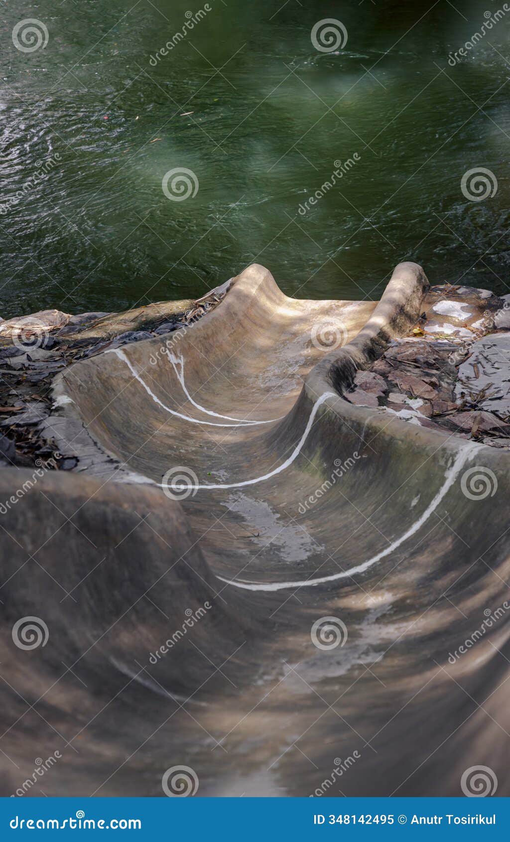 Slider Ramp Down Surrounded by Nature for Playing in the Stream Stock ...